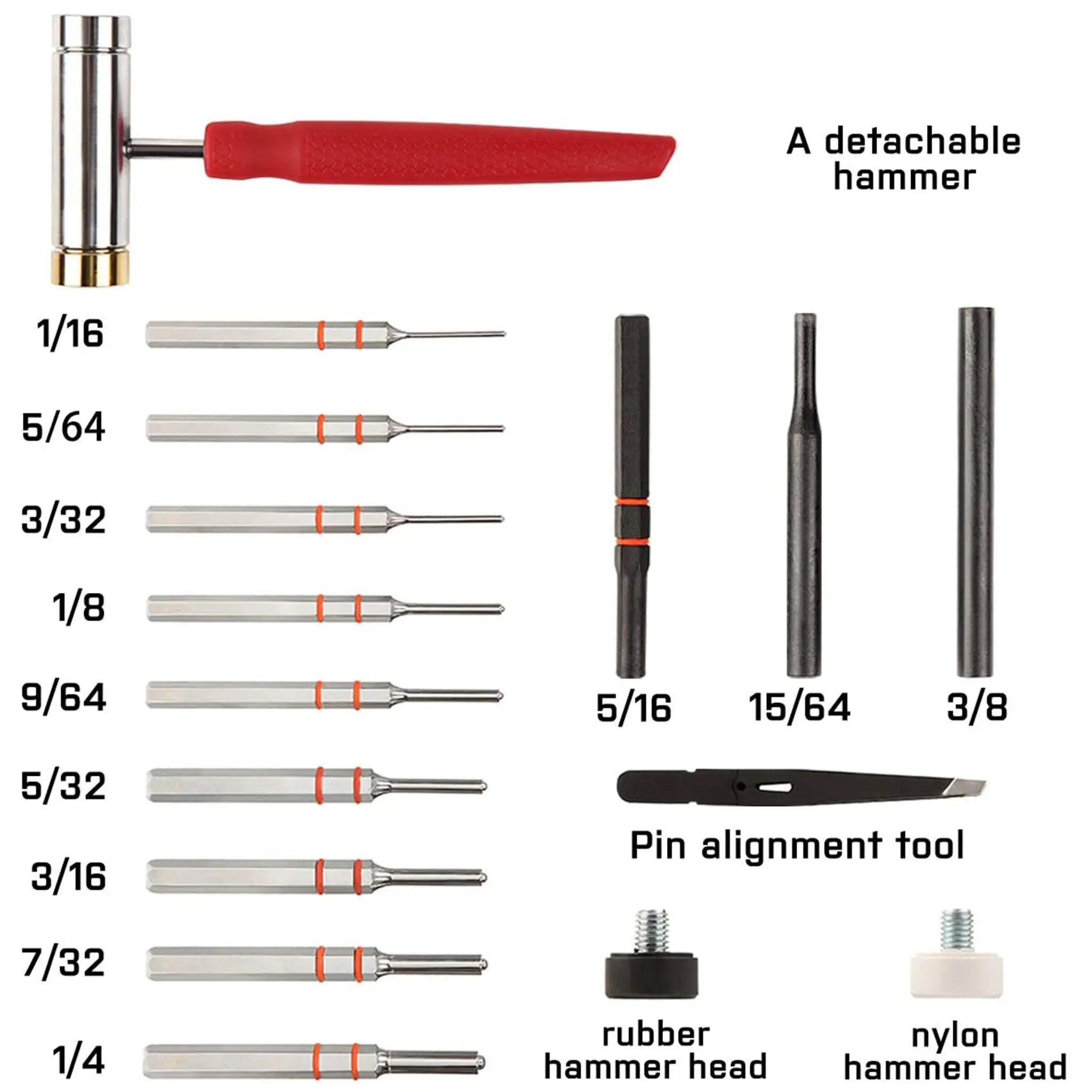 Punch Set Gunsmith Hammer and Punch Tool kit – GLORYFIRE®