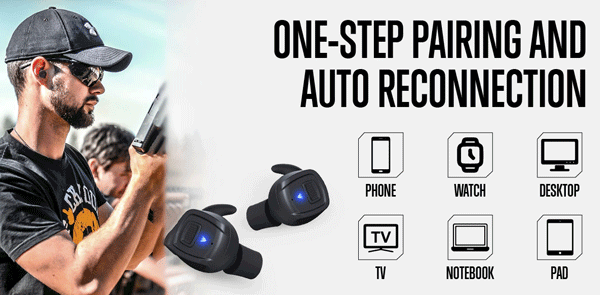 Bluetooth Shooting Ear Protection 26dB Noise Reduction Earbuds – GLORYFIRE®