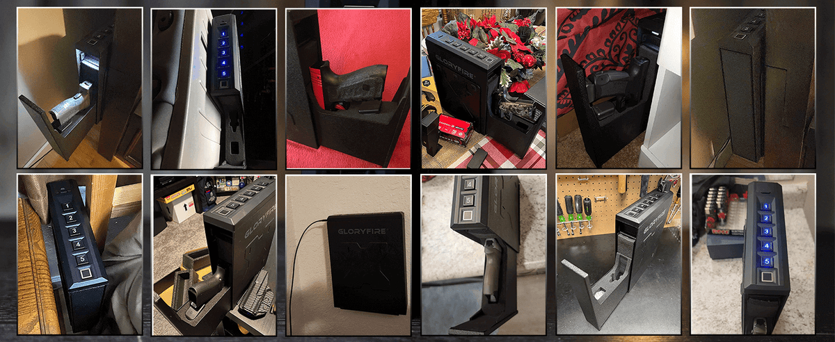 Biometric Gun Safe Wall Mounted Handgun Safe Elite – GLORYFIRE®