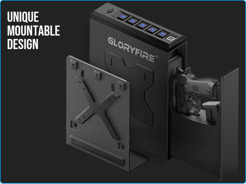 Biometric Gun Safe Wall Mounted Handgun Safe Elite – GLORYFIRE®